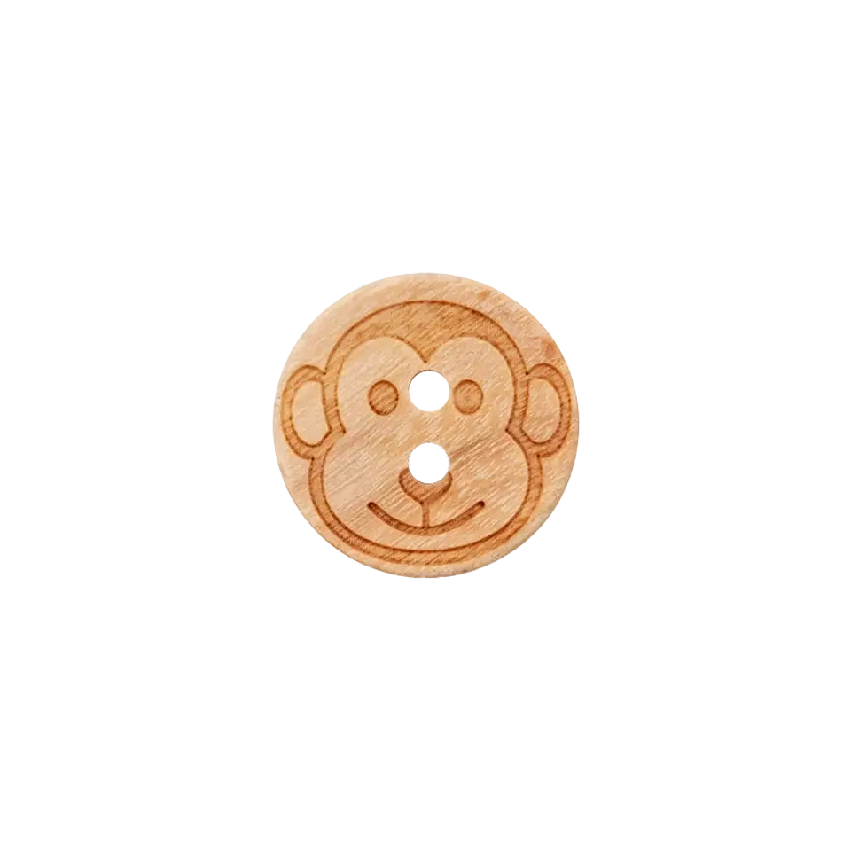 Holzknopf Affe 15mm | Kinderknöpfe | Knöpfe | Nähzubehör | EvLis Needle