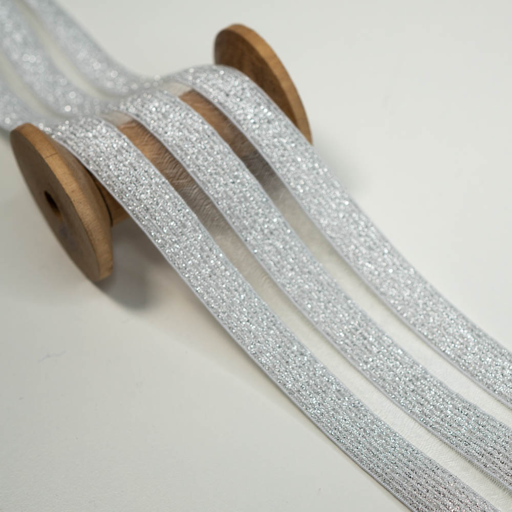 Gummiband Glam 50mm transparent silber - Gummibänder Meterware bei ...
