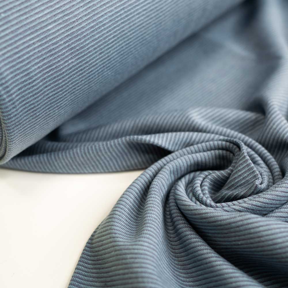 Ringel Bündchen Lisa jeansblau - Stoffe bei Evlis Needle kaufen