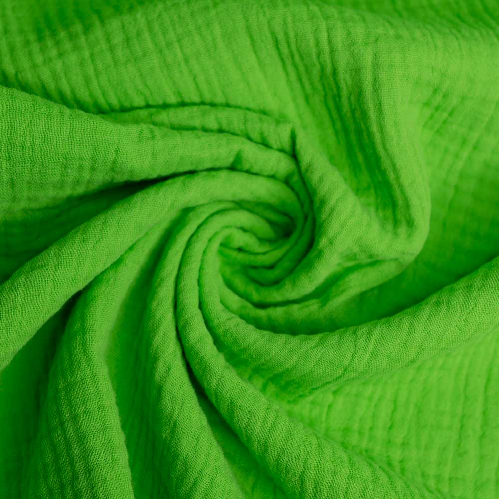 Bio-Musselin Double Gauze Uni Neon grün | Bio-Stoffe | Stoffe | EvLis ...